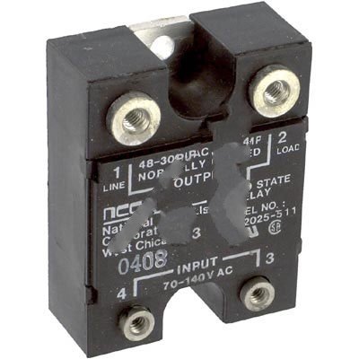 NCC SNC-R2025-511 Relay; 48 to 300 VAC; Solid State; 600 Vpeak; Panel ...