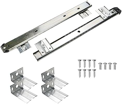 Amazon.com : KUMGROT Keyboard Tray Slides 14" Silver Cold Rolled Steel ...