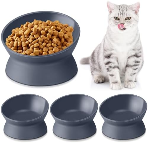 Amazon.com: Bokon 4 Pcs Plastic Tilted Elevated Cat Bowls Raised Cat ...