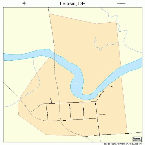 Large Street & Road Map of Leipsic, Delaware DE - Printed poster size ...