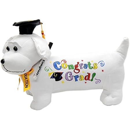 Amazon.com: Graduation Autograph Stuffed Dog w/ Pen, "Congrats Grad ...