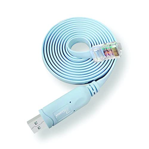R3 GERMAN 6 FT(1.8M) Cisco Console Cable with FTDI Chip,USB to Rj45 ...