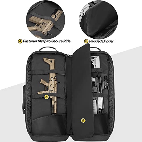 Snapklik.com : DSLEAF 36 Double Soft Rifle Case, Padded Rifle Backpack