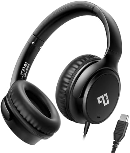 Amazon.com: USB C Headphones Wired Over Ear Headphones with Microphone ...