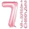 Amazon.com: 40 Inch Giant Pink Number Balloon, Mylar Foil Helium Pink ...