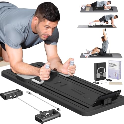 Ab Roller Abs Workout Equipment: Multifunction Automatic Rebound ...