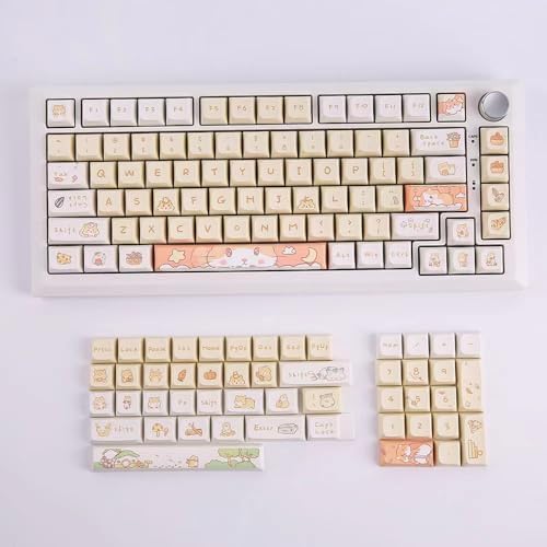 Amazon.com: Elacgap 131 Keys Cute Hamster Keycaps Dye-Sublimation ...