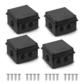 ORUS 4 Pack IP65 Junction Boxes Weatherproof Enclosure, 100mm x 100mm x ...