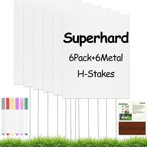 Amazon.com : PartyPrints 10 Pack 17 x 12 White Blank Yard Signs with ...
