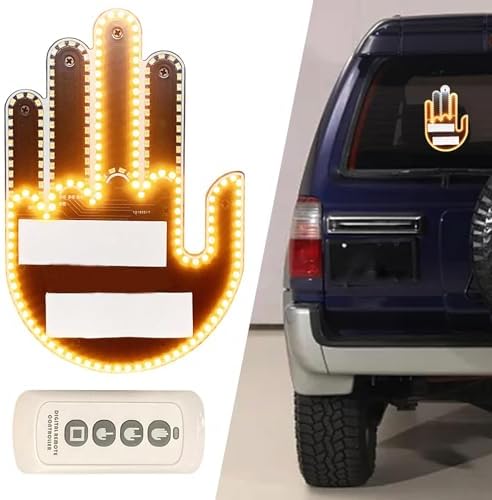 Fgbetcv LED Middle Finger Sign, Thumb Up Down Light, Cool Car Interior ...