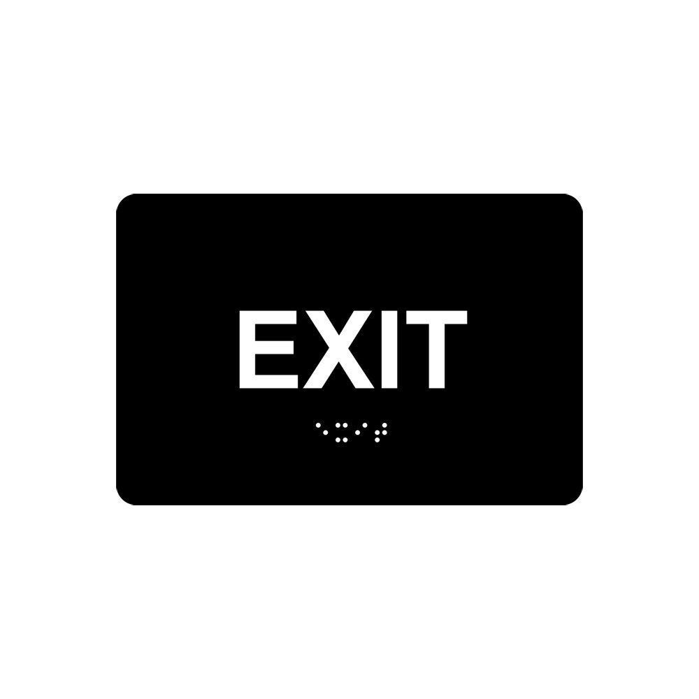 Metal Signs ADA Exit Sign 12 X 12 Inch Tactile Braille Black metal-signs-ada-exit-sign-12-x-12-inch-tactile-braille-black