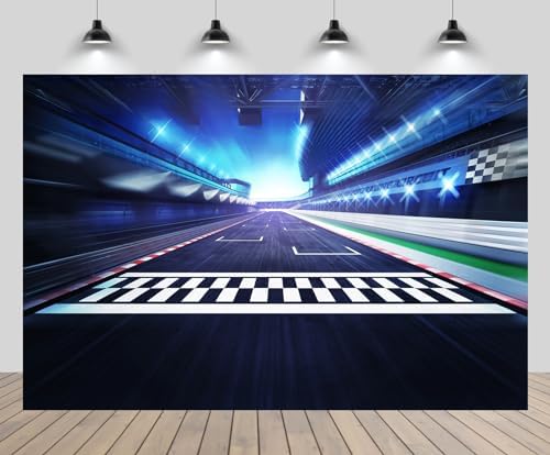Amazon.com : CHNYWORK 7ftx5ft Racing Backdrop Finish Line Race Track ...