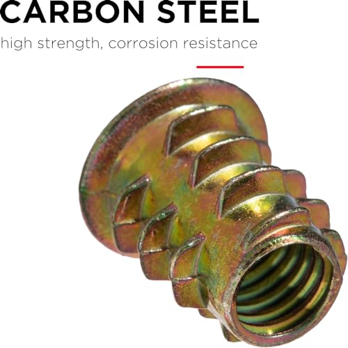 YoiYee M6 x 13mm Wood Insert Hex Socket Nuts – Threaded Flanged Hex ...