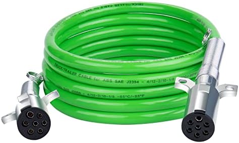 Amazon.com: PlugSaf 7 Way Coiled Trailer Cord 15 FT ABS Heavey Duty ...