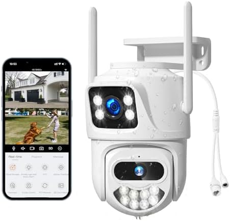 Amazon.com : 8MP 4K PTZ WiFi Camera Dual Lens with Dual Screen Ai Human ...