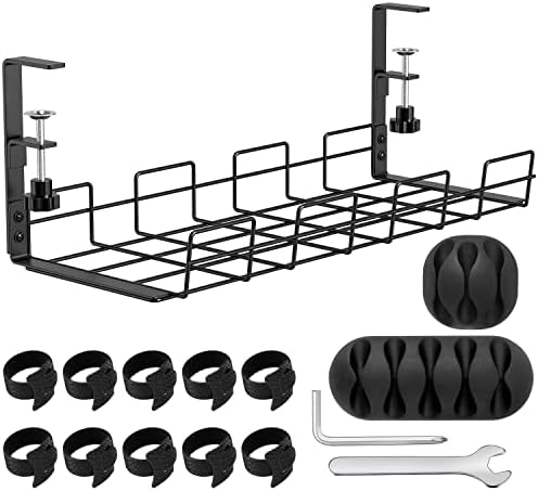 Under Desk Cable Management Tray - Under Desk Cable Organizer for Wire ...