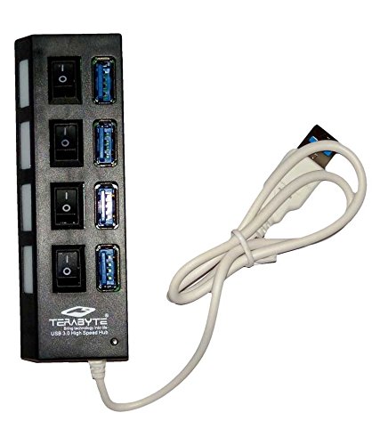 Terabyte 4 Port USB 2.0 Hub with Independent or Individual Switches and ...