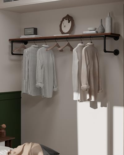 Amazon.com: TEDIDUWA Clothes Rack 60in, Wall Mounted Garment Racks with ...