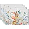 Amazon.com: Mweet Spring Rabbit Flowers Placemats for Dining Table ...