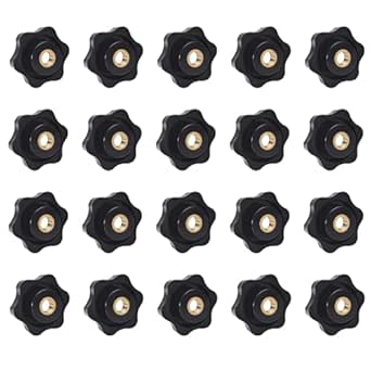 20 PCS 6 Star Knobs M8 Hexagon Threaded Through Hole Knobs 32mm ...