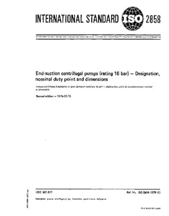 ISO 2858:1975, End-suction centrifugal pumps (rating 16 bar ...