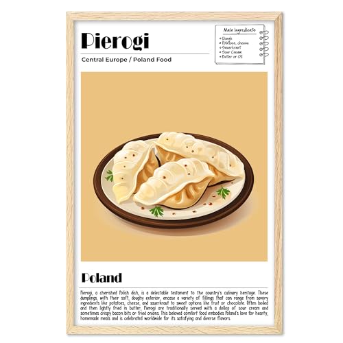 Amazon.com: Pierogi Poster, Food Wall Art, Poland Food Print, Modern ...