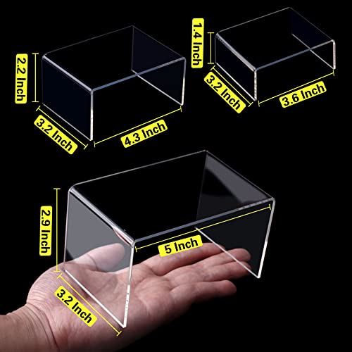 Snapklik.com : 2 Sets Acrylic Risers, Clear Rectangular Showcase ...