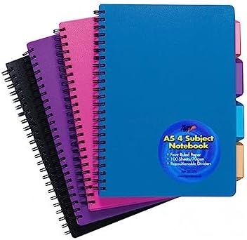 A5 Wirebound Project Notebook with 3 Moveable Internal Dividers – 100 ...