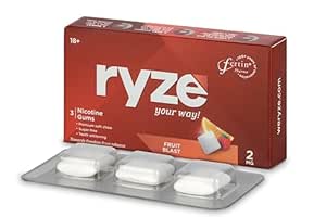 Buy RYZE Fruit Blast Nicotine Gum 2 gm | Pocket-Friendly Pack of 20 (60 ...