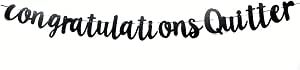 Amazon.com: Congratulations Quitter Banner,Glitter Black Happy ...