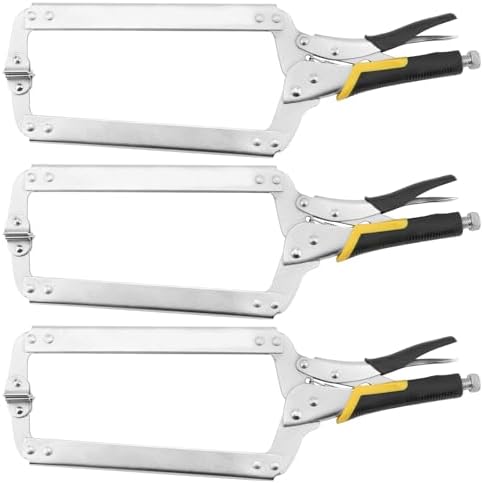ZOENHOU 3 Pack 18 Inch Large C Clamp Locking Plier with Swivel Pads and ...