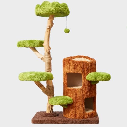 Amazon.com : KZLAA Luxury Solid Wood Modern Cat Tree Tower Condo, 57.1 ...