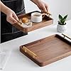Amazon.com: VISIBLE Brand Solid Walnut Wooden Serving Tray 1 Pcs with ...