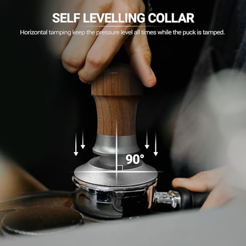 Coffee Tamper, Spring Loaded 53.3mm Tamper with Self Leveling Collar ...