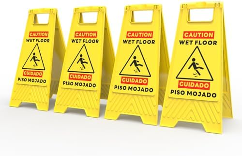Amazon.com: YOLNEXI 2 Pack Caution Wet Floor Sign, 17.5" Height, Bright ...