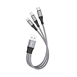 ・ブランド:hoco.・製造元:ikeshop・製造元/メーカー部品番号:X47-3IN1S・3台の機器を同時に充電できる、持ち運びに便利な25cmショートタイプの充電専用3つ又ケーブル・合計最大5V/2.4A対応・コネクター部には丈夫なア...