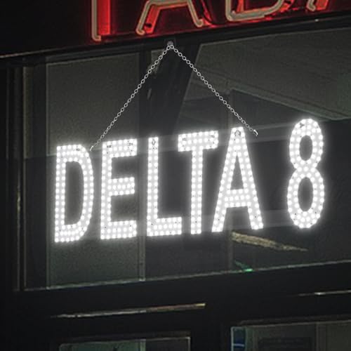 LED DELTA 8 Sign for Business,30"x10" Smoke Shop Vape Store Sign with ...