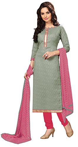 Buy Vivel's Grey colour Straight Unstiched Lakda Jacquard Dress ...