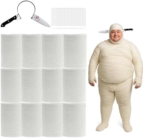 Amazon.com: 60 Yards 12 Rolls Halloween Mummy Wrap Costumes, Mummy ...