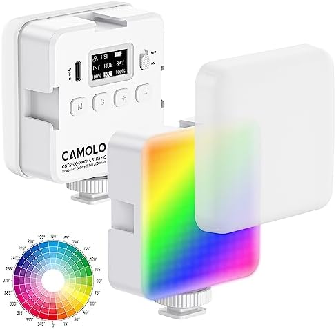 CAMOLO 360° RGB Video Light 96 LED Lights CRI 95+,2500-9000K Color ...