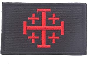 Amazon.com: Templar Knights Jerusalem Cross Crusader Military Patch Fabric Embroidered Badges ...