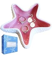 Amazon.com: ZGRTZH Ceramic Starfish Jewelry Dish Tray Blue Trinket Dish ...