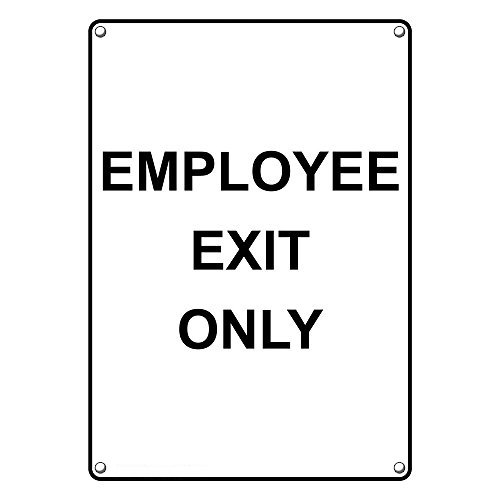 Amazon.com: Weatherproof Plastic Vertical Employee Exit Only Sign with ...