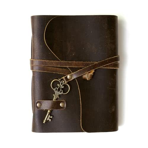 Amazon.com: Leather Journal with Key and Flap – Vintage Notebook for ...