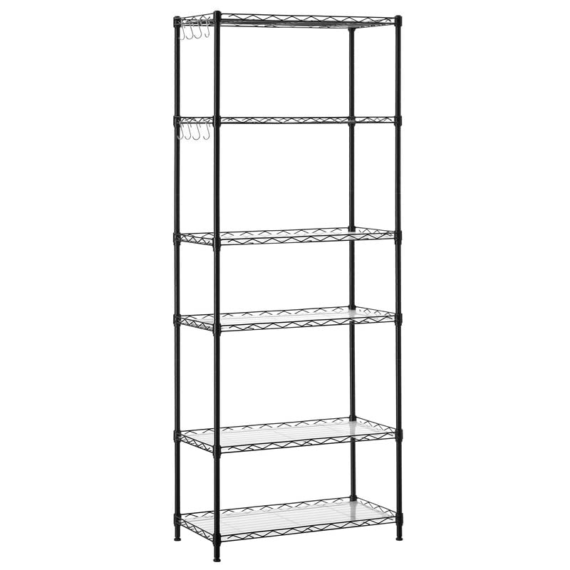 SONGMICS 6-Tier Metal Storage Shelves, Wire Shelving Unit, Adjustable ...