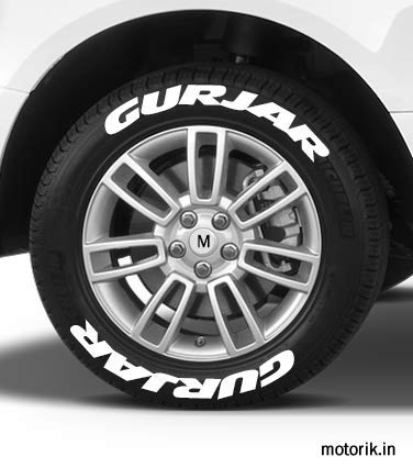 Motorik GURJAR Permanent Tire Stickers Lettering Kit for (15 16 17 18 ...