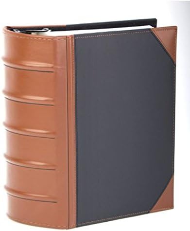 Executive Binder, English Leatherette 2 Tone Stitched with Ribbed Spine ...