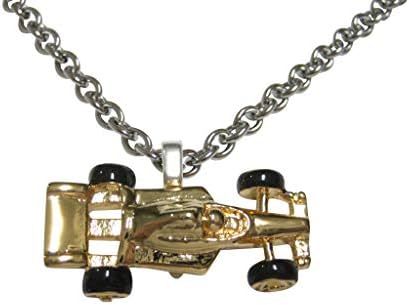 Kiola Designs Gold Toned F1 Race Car Pendant Necklace | Amazon.com