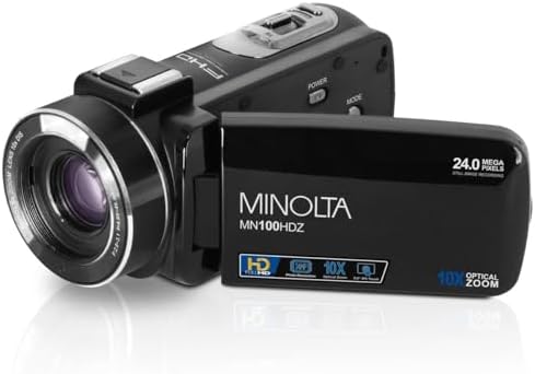 Amazon.com : Minolta Camcorder – 1080p Full HD Video, 24MP Photos, 10x ...