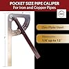 Amazon.com: Pocket Sized Pipe Caliper, Measuring Tool, Ruler, Diameter ...
